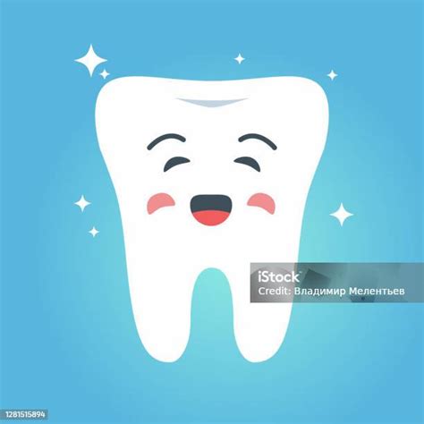 만화 웃는 이빨 건강한 치아 아이콘 구강 치과 위생 벡터 플랫 일러스트레이션 개념에 대한 스톡 벡터 아트 및 기타 이미지