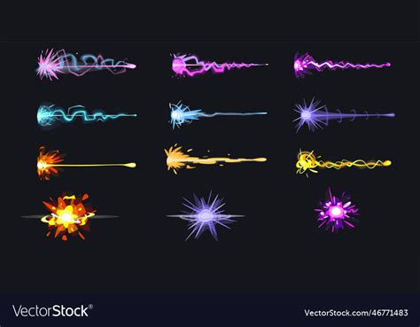 Colorful Beams Or Energy Blasts Royalty Free Vector Image
