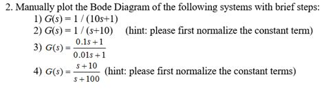 Solved Manually Plot The Bode Diagram Of The Following Chegg