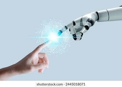 Ai Machine Learning Robot Hand Human Stock Illustration 2445018071