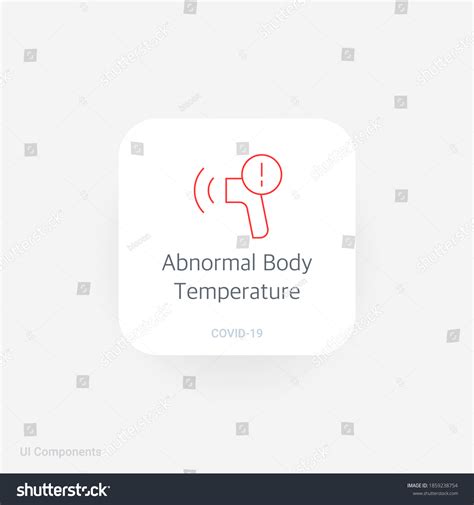 Touchless Thermometer Abnormal Body Temperature Refined Stock Vector