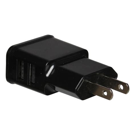 2 X USB Oplader Med US Stik Sort