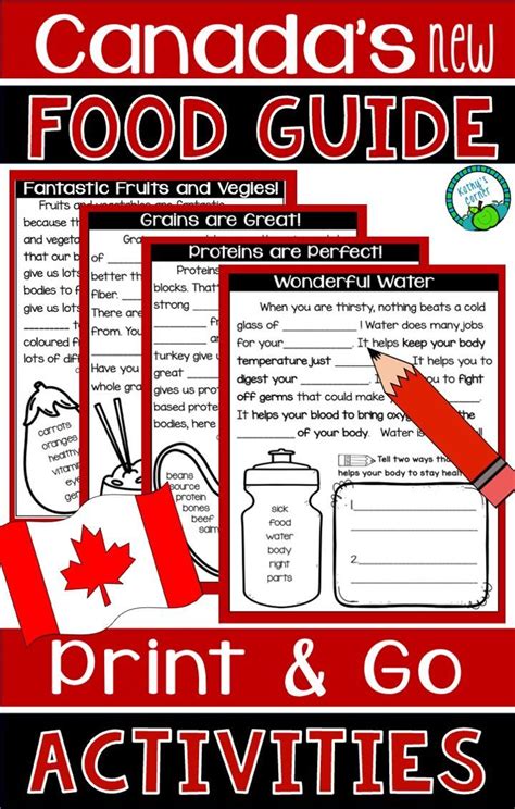 Canadas Food Guide Print And Go Nutrition Activities In 2022