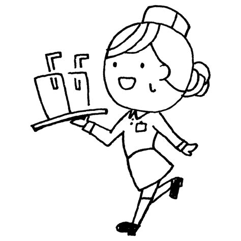 ウエイトレスの女性のフリーイラスト フリーイラスト・クラシック（フリクラ）