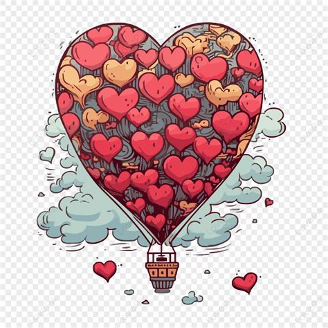 하트 풍선 벡터클립 아트만화상표 Png 일러스트 무료 다운로드 Lovepik
