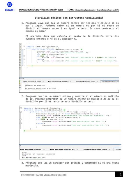 java ejercicios estructuras condicionales 3 pdf tipo de datos