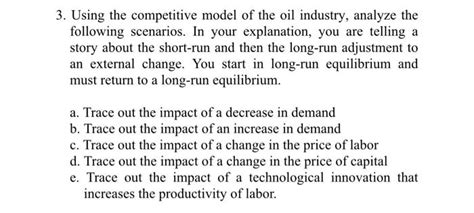 Solved Using The Competitive Model Of The Oil Industry Chegg