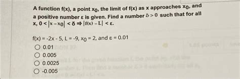 a function f x a point xo the limit of f x as x