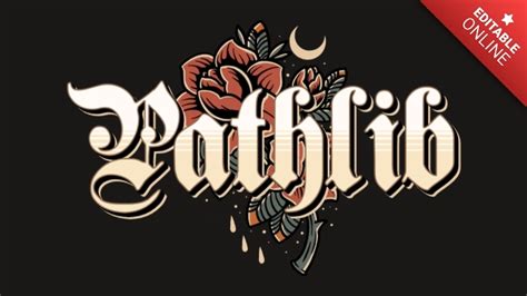 Pathlib Tattoo Retro Text Effect Generator