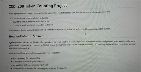 solved csci 208 token counting project write a program that