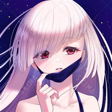 アルビノ女の子のアイコン【透過あり】 Skima（スキマ）