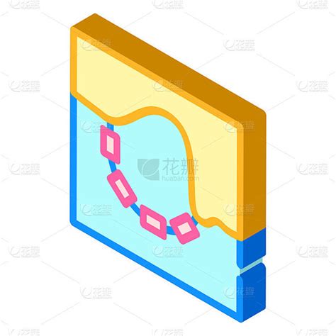 泻湖潮汐发电厂等距图标矢量插图