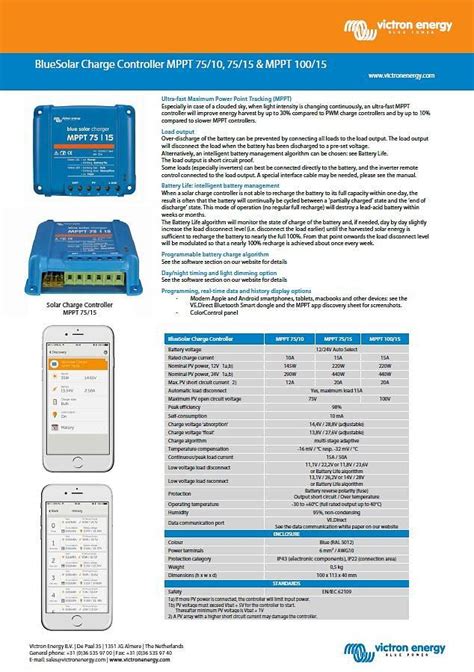 Victron Energy Bluesolar Mppt 100 15 Solar Charge Controller — Mega Marine
