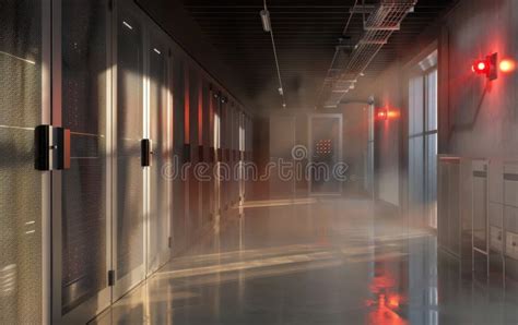 A Data Center With An Environmental Alarm System Monitoring Temperature