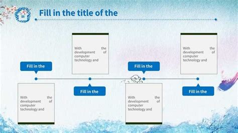 Blue Square Flow Chart Diagram Image PowerPoint Template Free