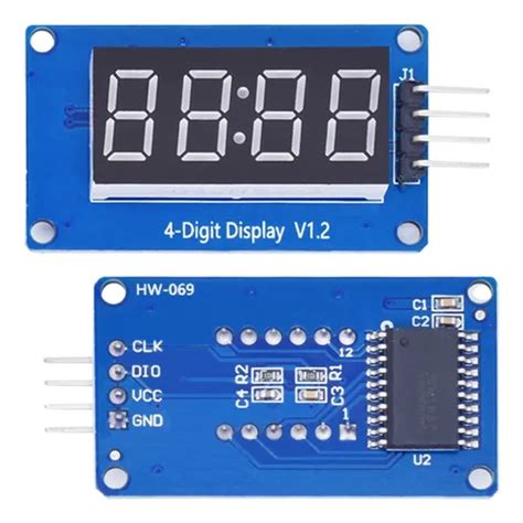 tm1637 módulo display 7 segmentos 4 dígitos relógio arduino mercadolivre
