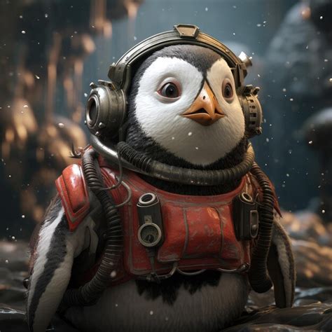 Premium Ai Image Emperor Penguin Cute Cartoon Generative Ai Technology