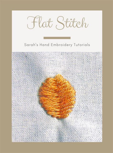 How To Do Flat Stitch Sarahs Hand Embroidery