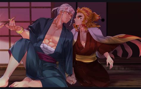 Rengoku Kyoujurou And Uzui Tengen Kimetsu No Yaiba Drawn By Kinaizu