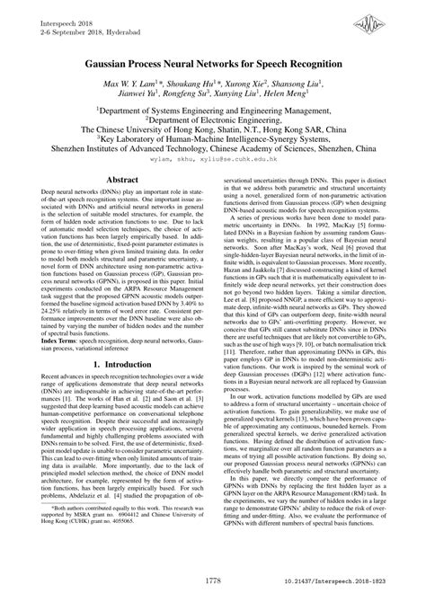 Pdf Gaussian Process Neural Networks For Speech Recognition