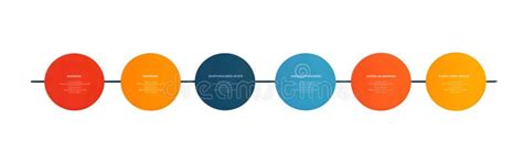 Bright Colorful Timeline Graphic For Data Representation And Visualization Stock Illustration