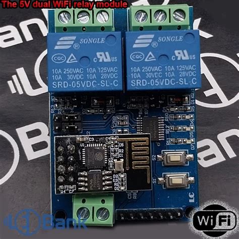 خرید و قیمت ماژول دو کاناله رله 5 ولت Esp8266 با قابلیت کنترل وای فای ترب
