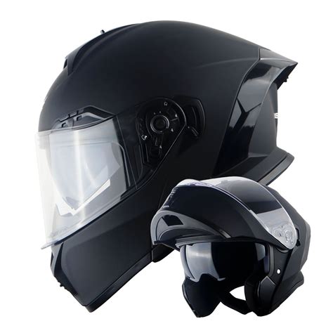 1storm New Motorcycle Bike Modular Full Face Helmet Dual Visor Sun Shield Noled X90 Matt Black