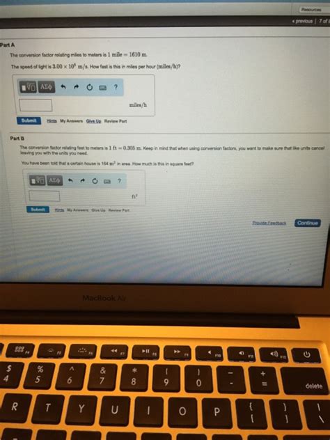 Solved The Conversion Factor Relating Miles To Meters Is 1