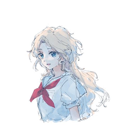 Safebooru 1girl D Blonde Hair Blue Eyes Blue Hair Breast Pocket