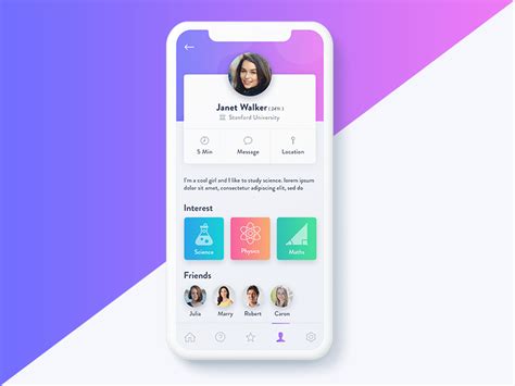 Student Profile Page Mobile App Design Inspiration Profile App Ui