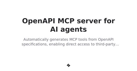 Openapi Mcp Server For Ai Agents