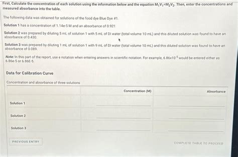 Solved First Calculate The Concentration Of Each Solution Chegg Com