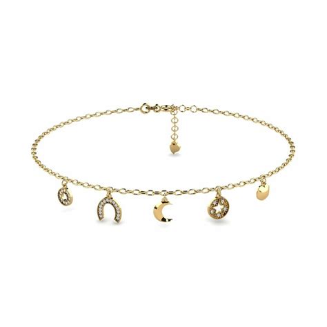Hochwertige Damen Fußkette Patakha Mit 0325 Karat Diamant Gelbgold 585