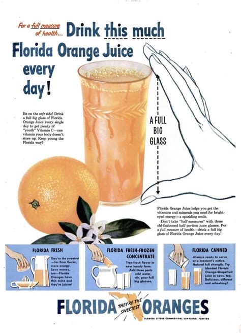 1951 Florida Orange Juice Ad Rvintageads
