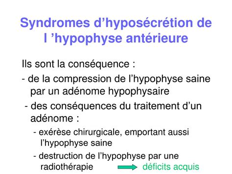 PPT Syndromes Dhypofonctionnement Hypophysaire PowerPoint Presentation ID