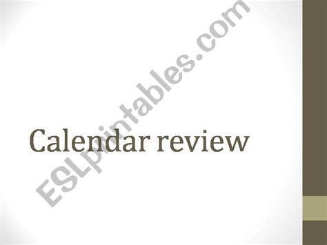 ESL English PowerPoints Calendar Practice And Review