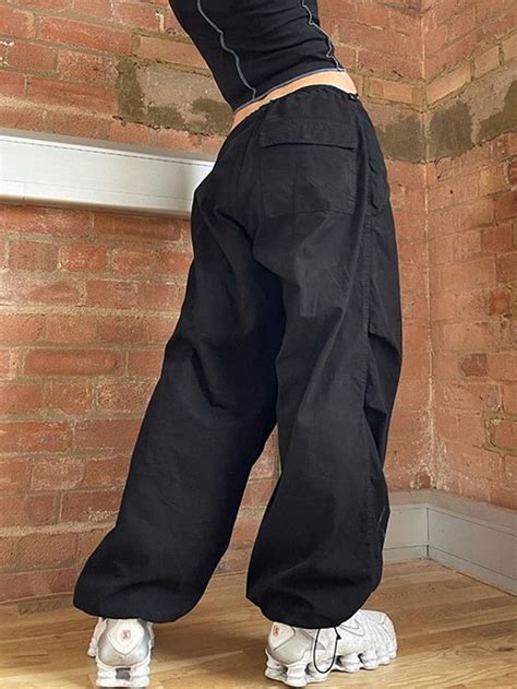Sweetown Casual Baggy Wide Leg Sweatpants White Loose Drawstring Low
