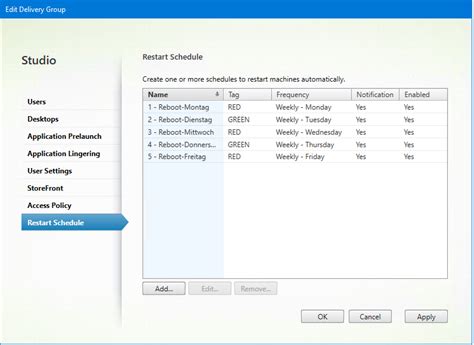 Citrix Virtual Apps And Desktops Neustartzeitpläne Einrichten Multiple Restart Schedule
