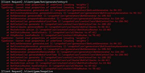 Bots Refuse To Spawn In My Raids Console Throws Fit Rsptarkov