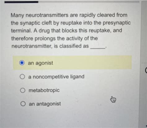 Solved Many Neurotransmitters Are Rapidly Cleared Fromthe