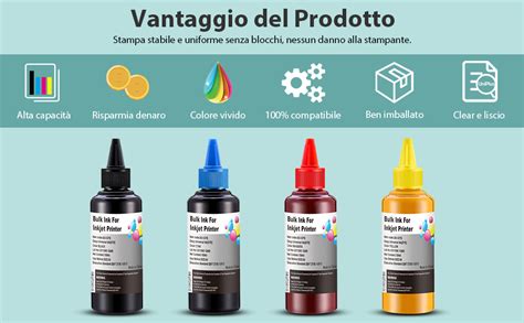 Inchiostro Per Ricarica Cartucce Kit Ricarica Cartucce Flaconi Inchiostri Stampante Ricarica