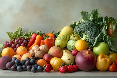 다채로운 신선한 과일과 채소