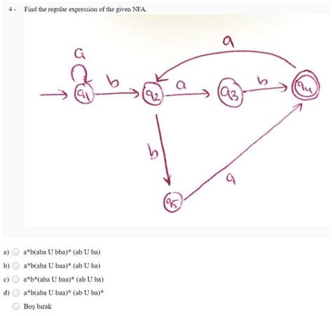 Solved 4 Find The Regular Expression Of The Given Nfa