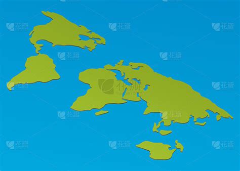 等距世界地图。矢量插图。