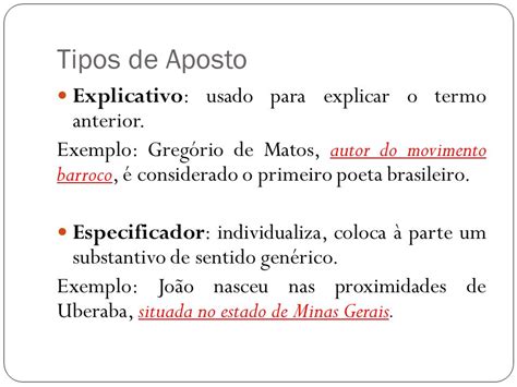 Tipos De Aposto