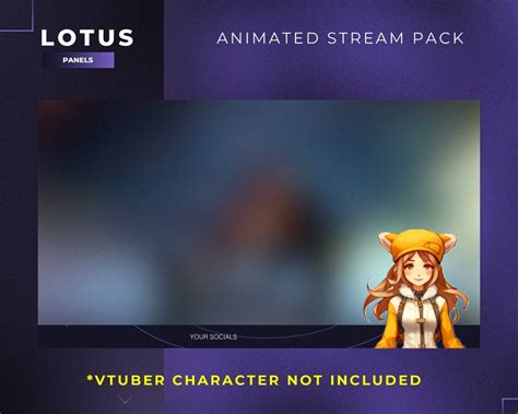 Lotus Animated Stream Pack Minimal Aesthetic Purple Stream Overlay