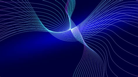 暗い青の抽象的背景にダイナミックな青の粒子波線抽象的なサウンドの視覚化発光粒子の波の流れのデジタル構造 データのベクターアート素材や画像を