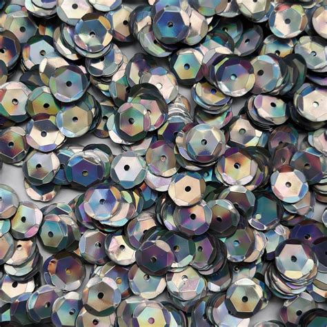 10mm Cup Sequins Silver Laser Rainbow Reflective Metallic Sequinsusa