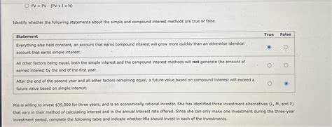 solved fv pv pv×i×n identify whether the following