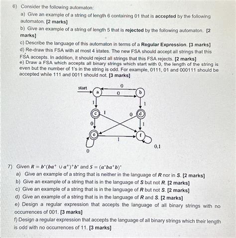 Solved Consider The Following Automatona ﻿give An Example